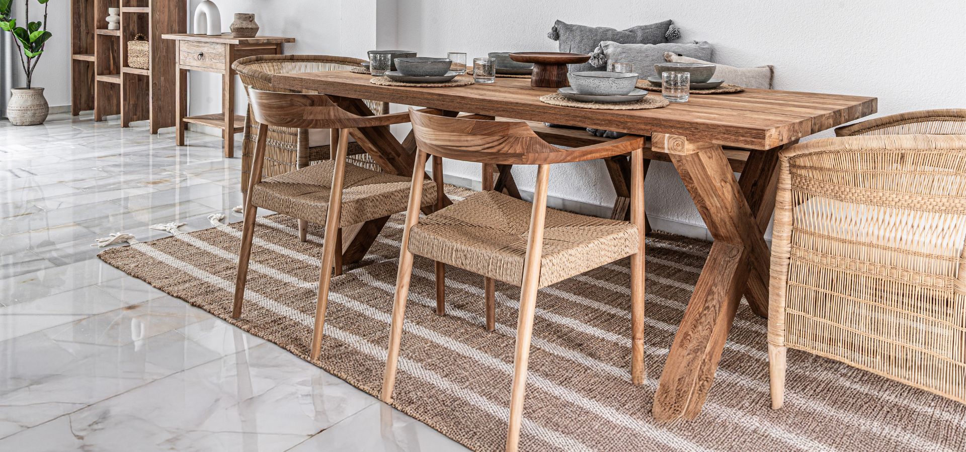 Tables in Teak, Suar & Elm | Natural Wood & Microcement – Zoco Home