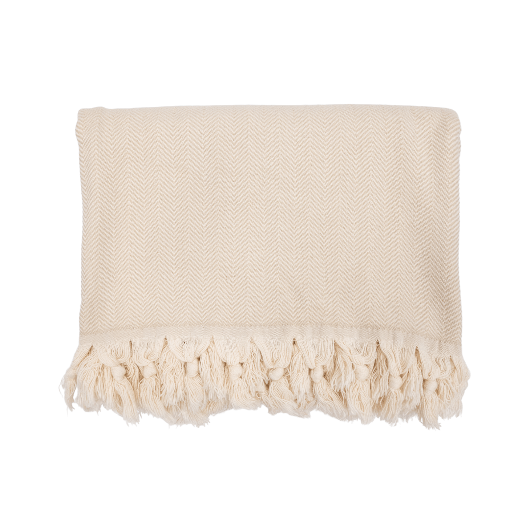 Fouta Throw | Beige 140x200cm – Zoco Home