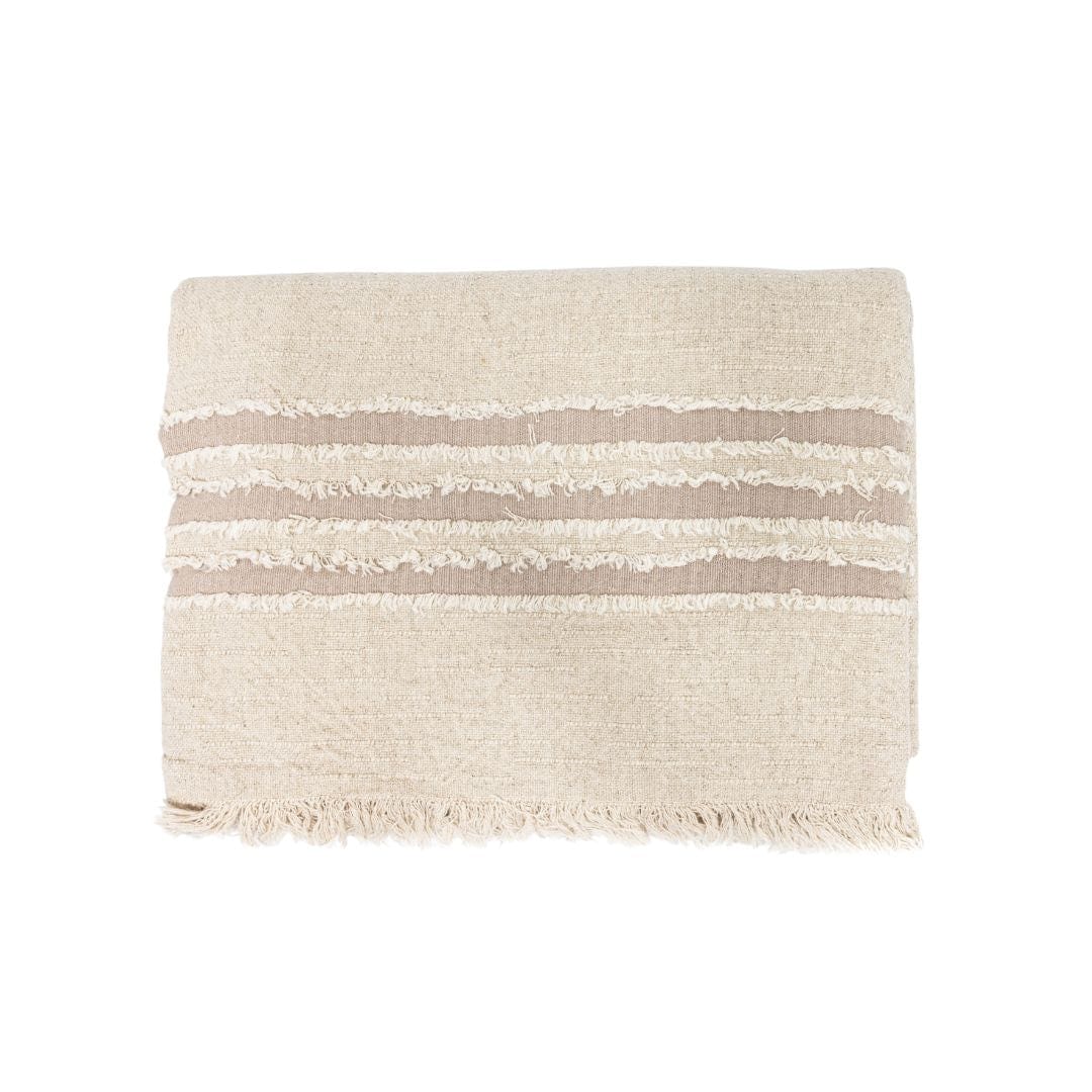 Fouta Throw | Natural / Sand | 135x200cm – Zoco Home