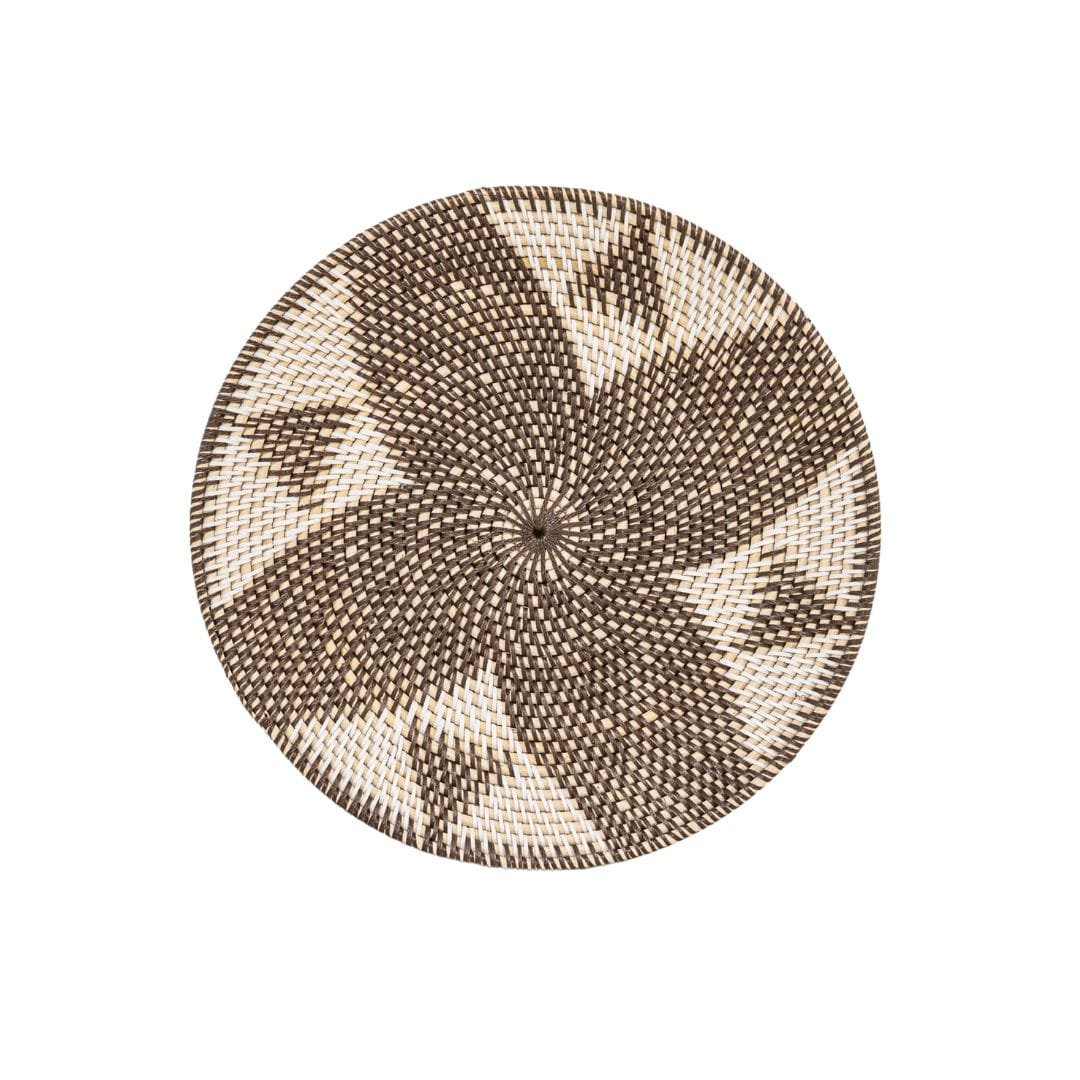 Lontar Deco Basket | Diamond Motif | Brown/White 40cm – Zoco Home