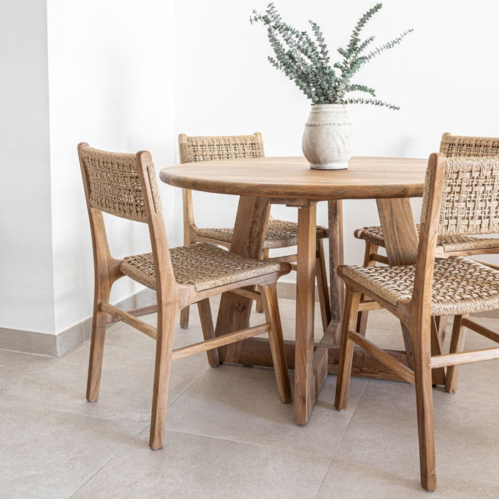 Senza Recycled Teak Round Dining Table | Zoco Home – Zoco Home