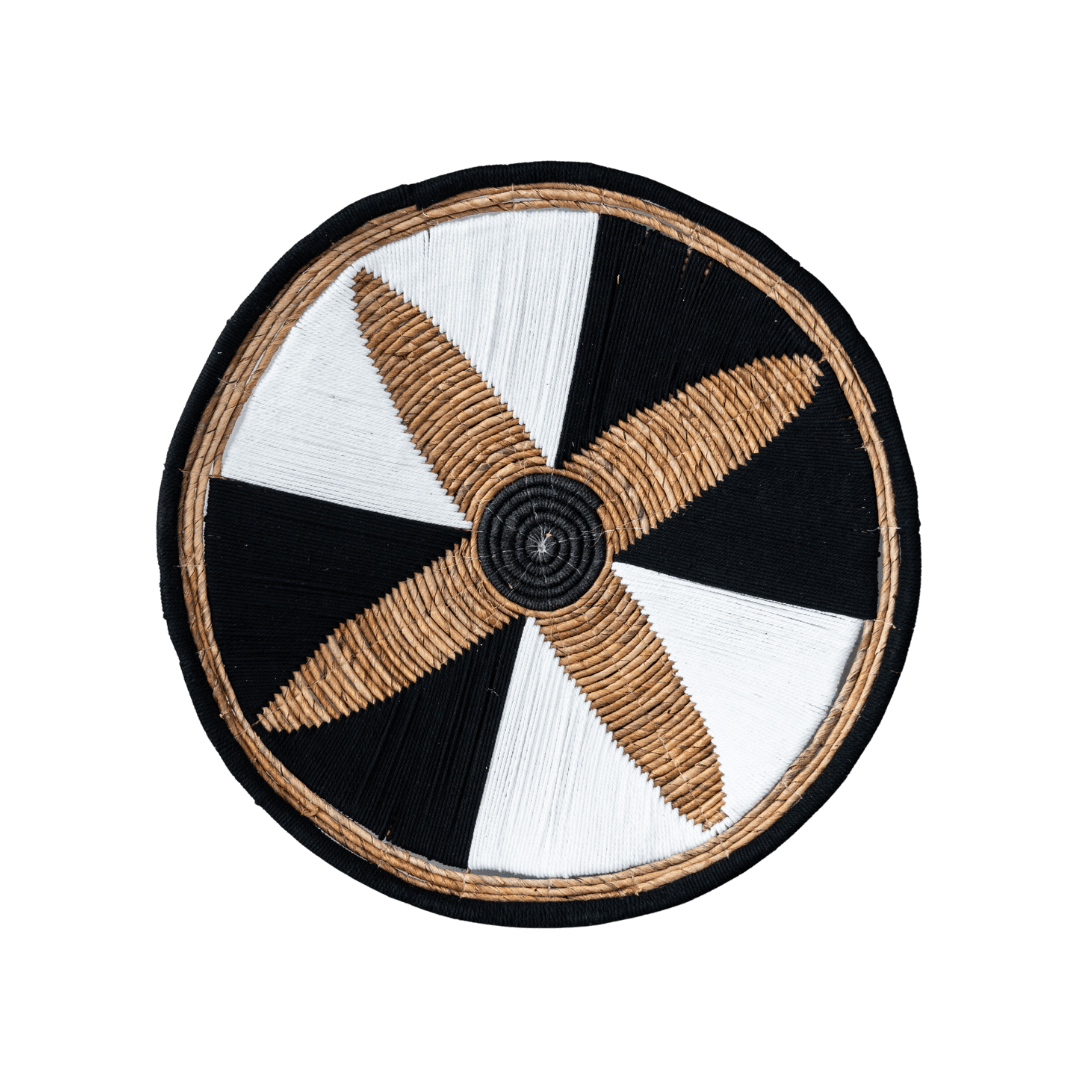 Suri Wall Deco Basket | Black/White 60cm – Zoco Home