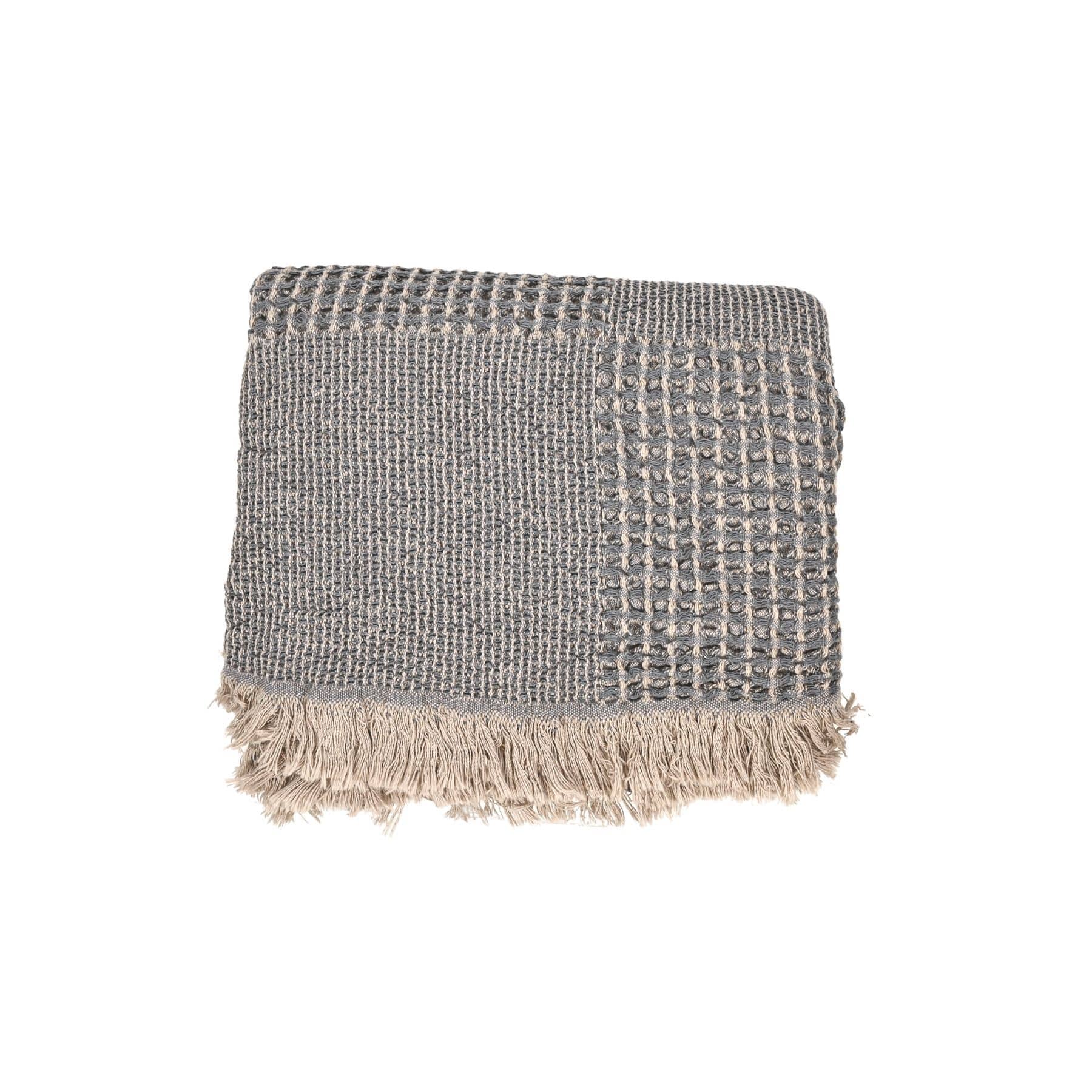 Fouta Waffle Throw | Blue 200x140cm – Zoco Home